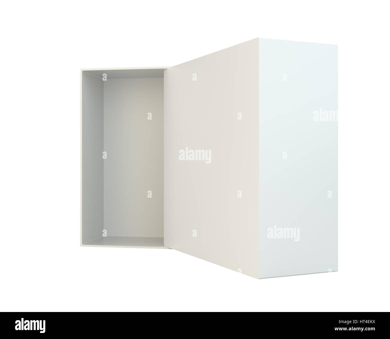 Empty open box isolated on white background. 3d rendering Stock Photo ...