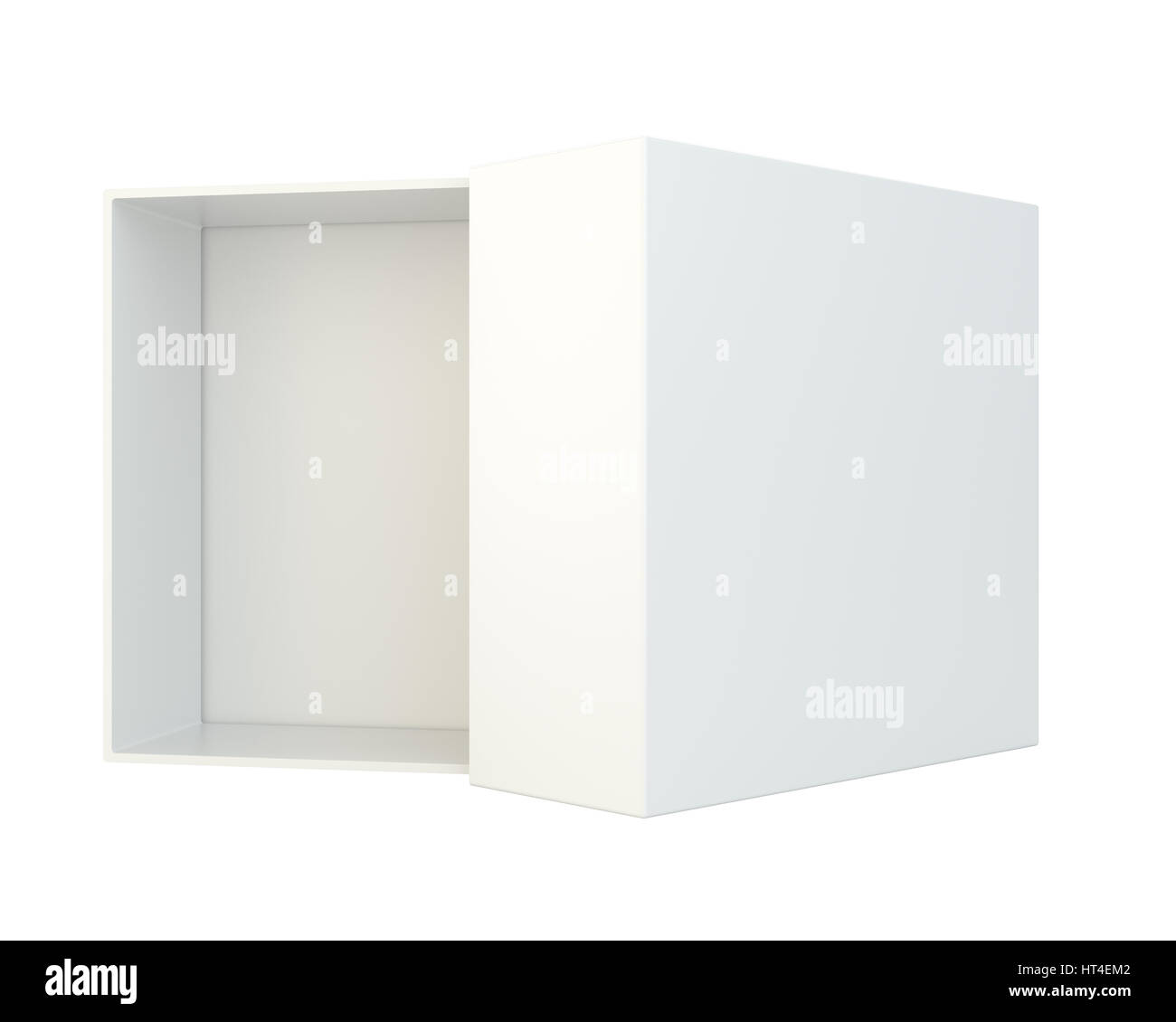 Empty open box isolated on white background. 3d rendering Stock Photo ...
