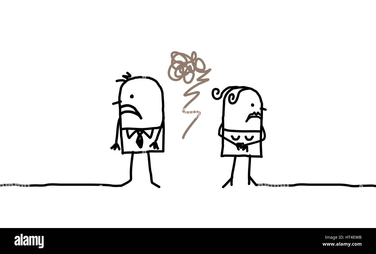 Cartoon couples - divorce Stock Photo - Alamy