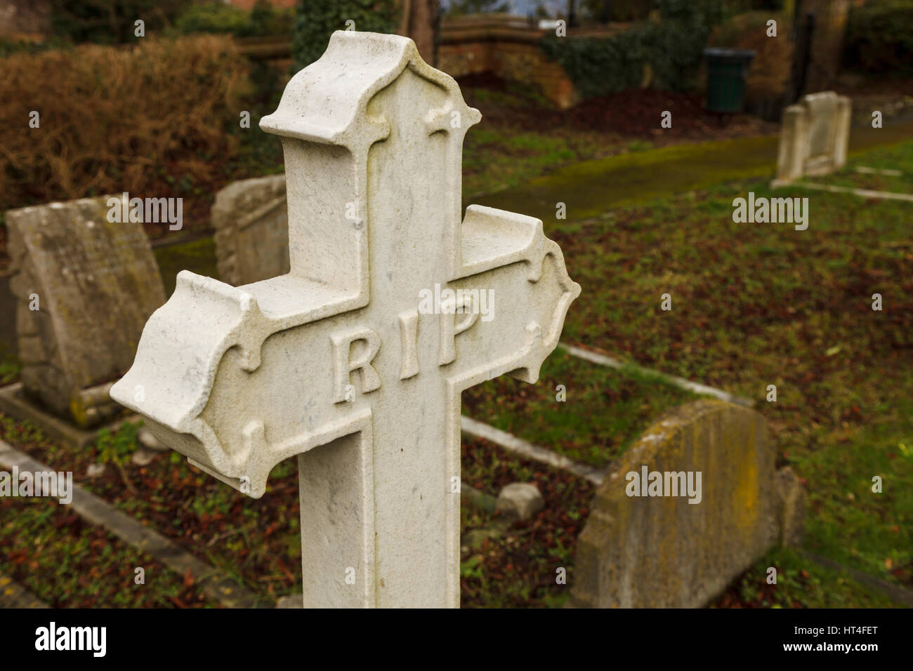 RIP on a headstone in High Wycombe Cemetery Stock Photo - Alamy