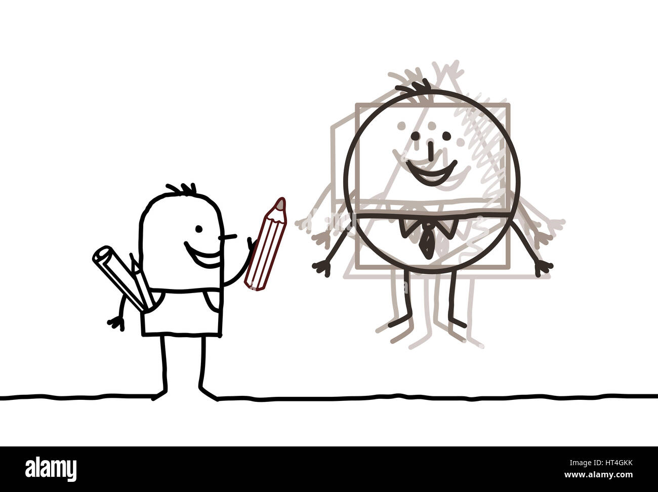 Cartoon characters artist sketching hi-res stock photography and images ...