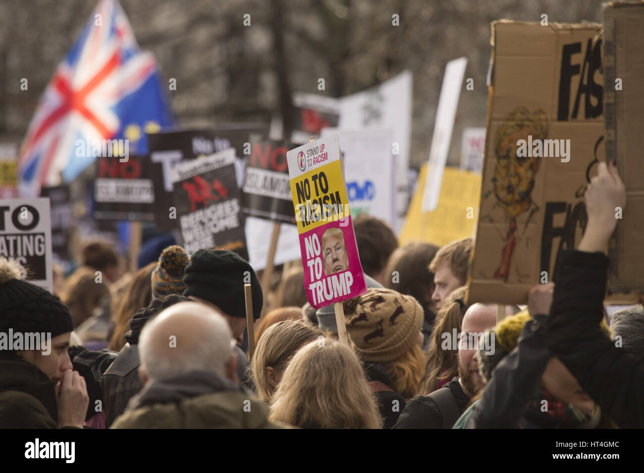 March in Central London against Donald Trump’s travel ban at the ...