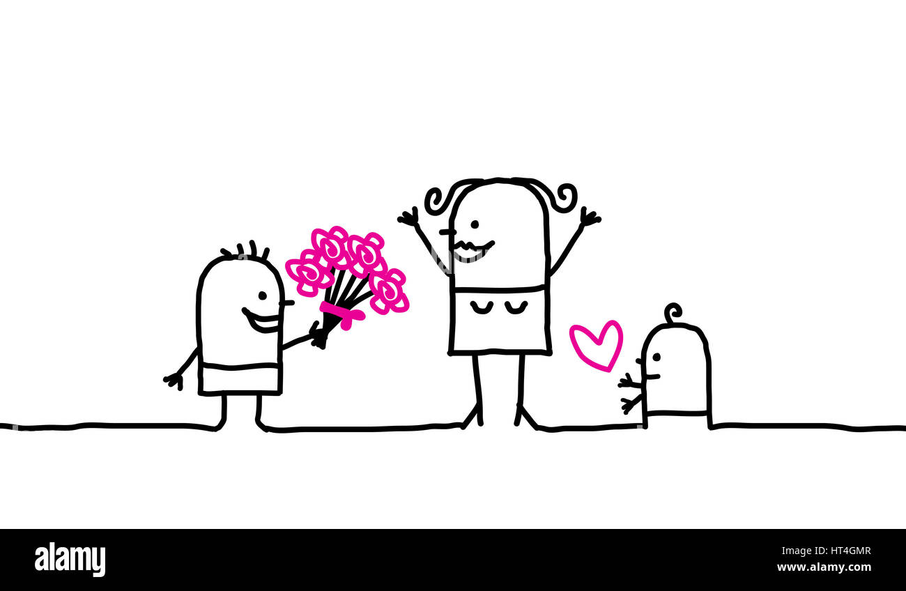 Mum white black cartoon hi-res stock photography and images - Alamy