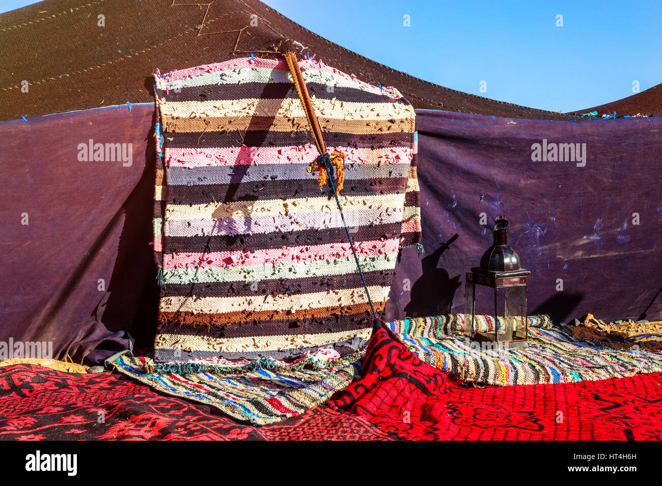 Closeup on berber nomad tents on morocco desert Stock Photo - Alamy