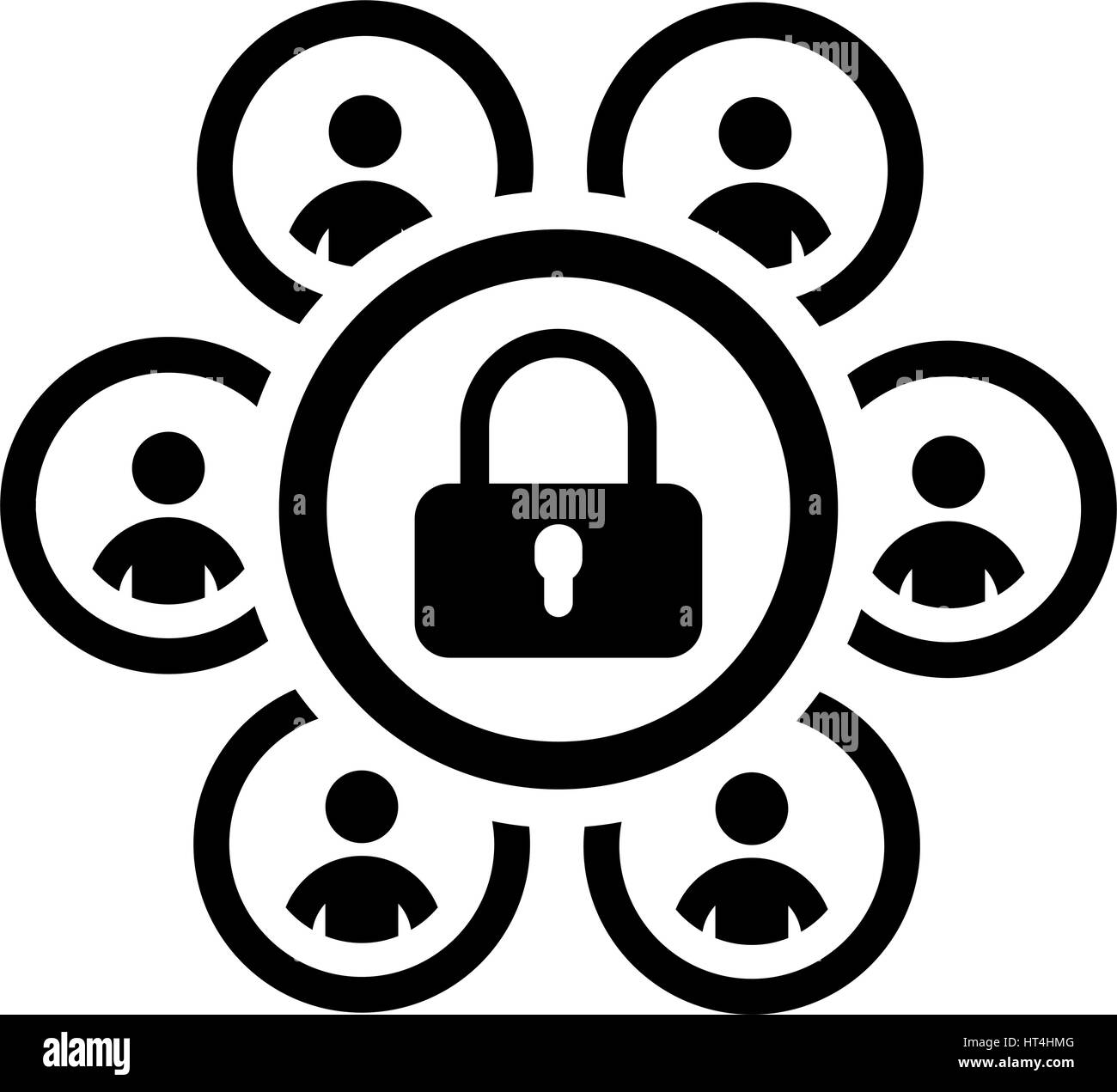 Group Security Icon. Flat Design. Business Concept. Isolated ...