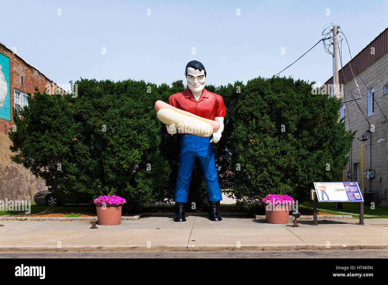Atlanta, Illinois, USA - July 5, 2014: The Paul Bunyan holdign an hot ...