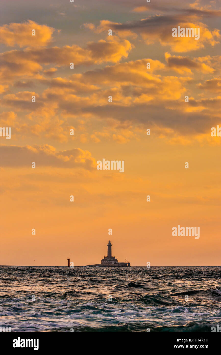 Lighthouse Porer In Istria Stock Photo - Alamy