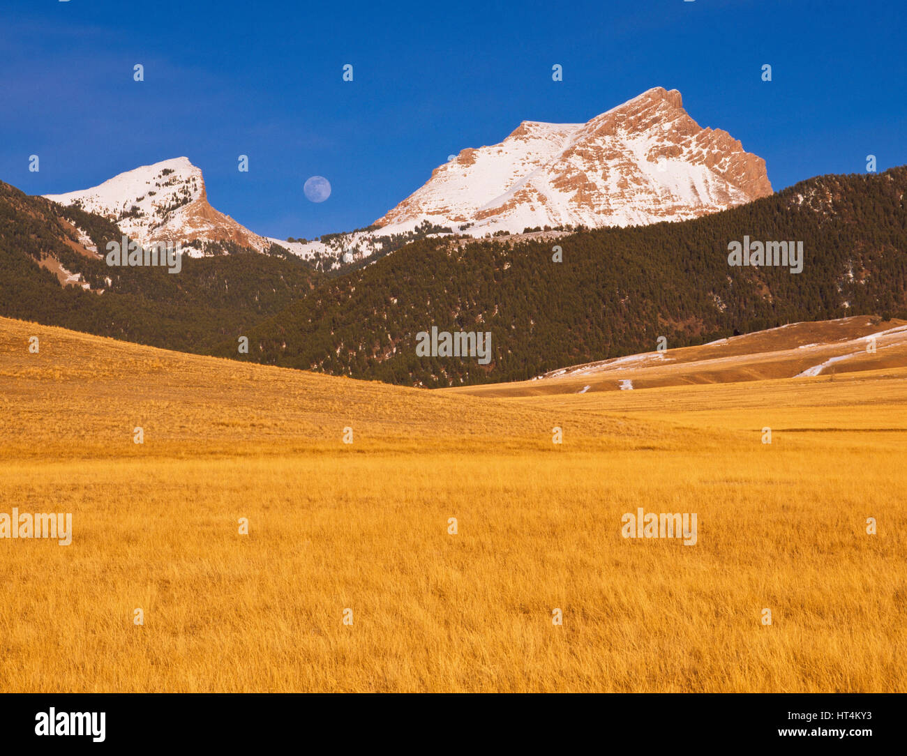 full moon rising between sphinx mountain and the helmet in the madison ...