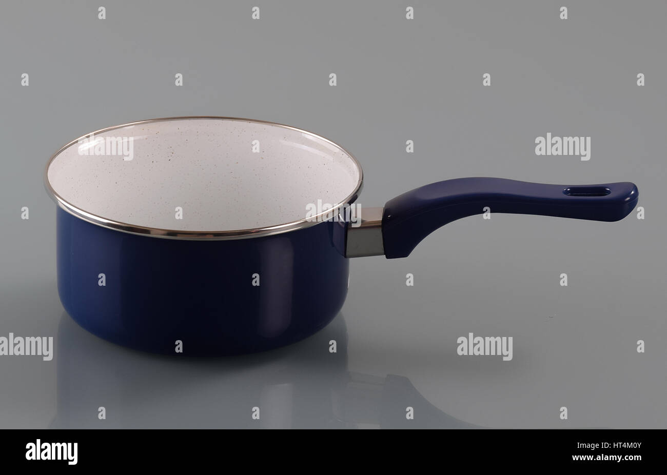 Enameled pan with handle Stock Photo - Alamy