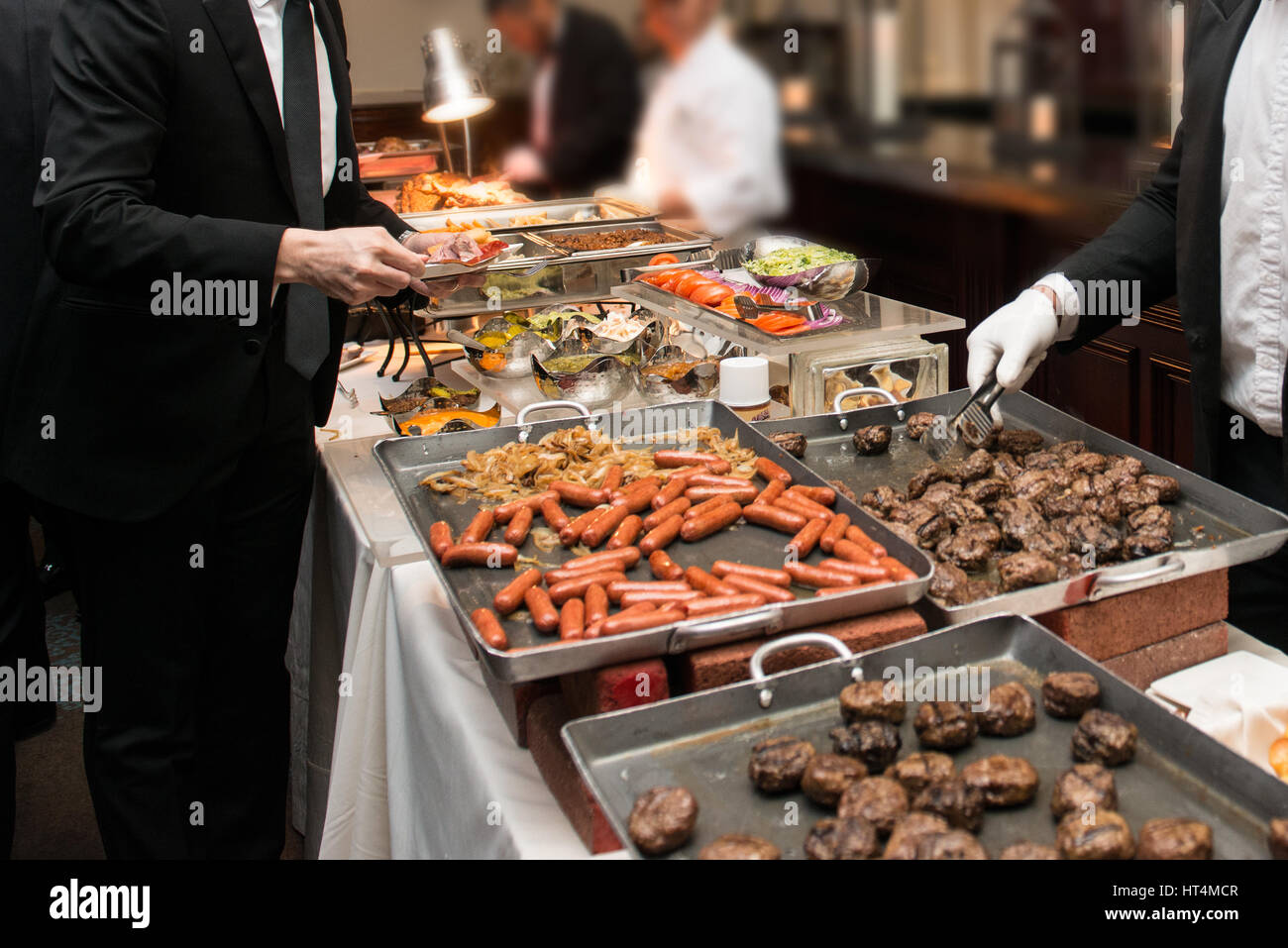 People Taking Food in Buffet Catering Dining Eating Party. Event Buffet ...