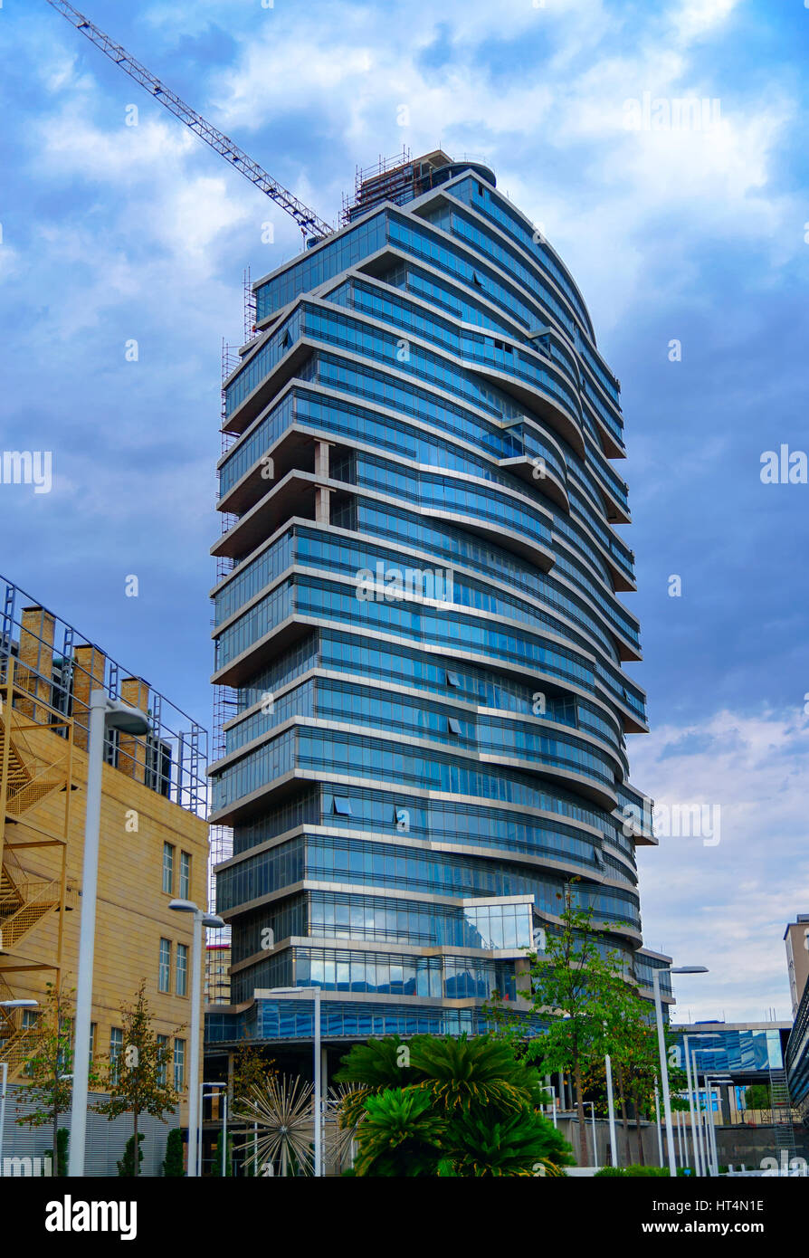 Baku, Azerbaijan - September 12, 2016: Modern building. Baku is the ...