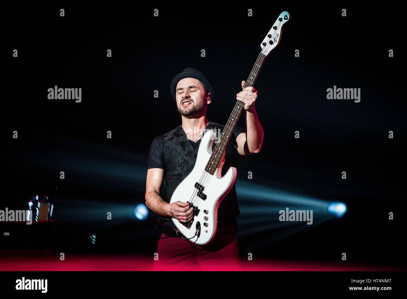 Assago, Italy. 06th Mar, 2016. Stefano Forcella of the italian pop rock ...