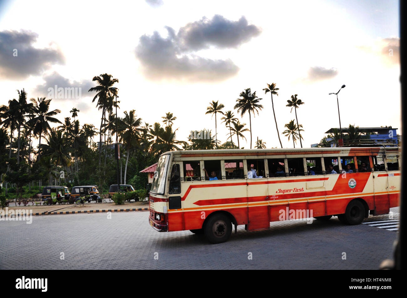 Kerala State Road Transport Bus Local Service, Kuttanad, Behind Coconut ...