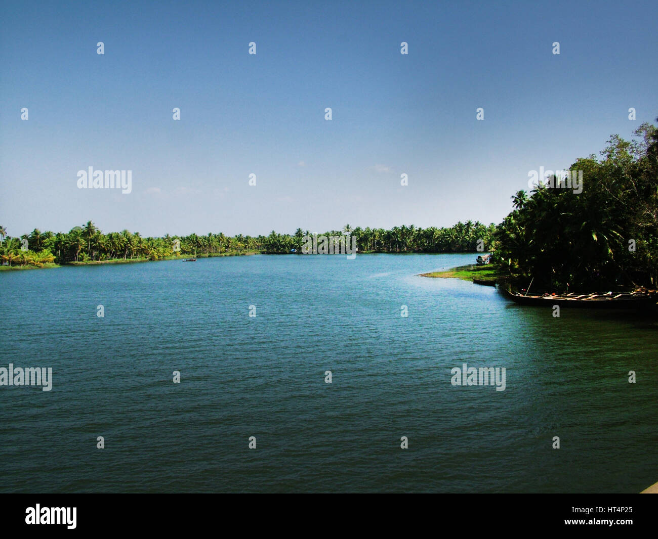 Kerala Backwaters - Panoramic view of a lagoon, Alleppey, Alappuzha ...