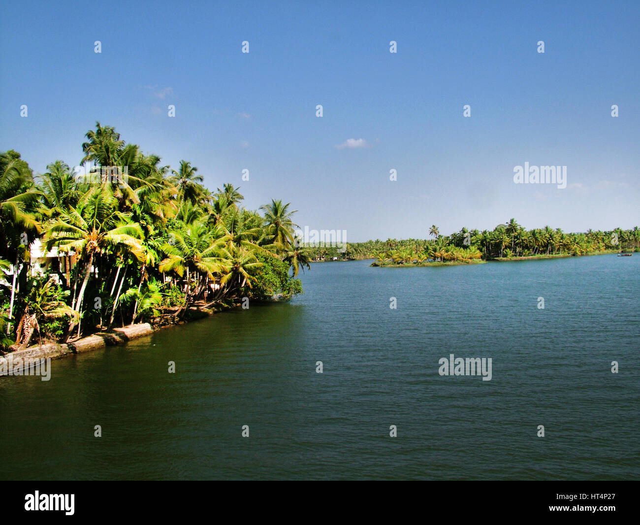Kerala Backwaters - Panoramic view of a lagoon, Alleppey, Alappuzha ...