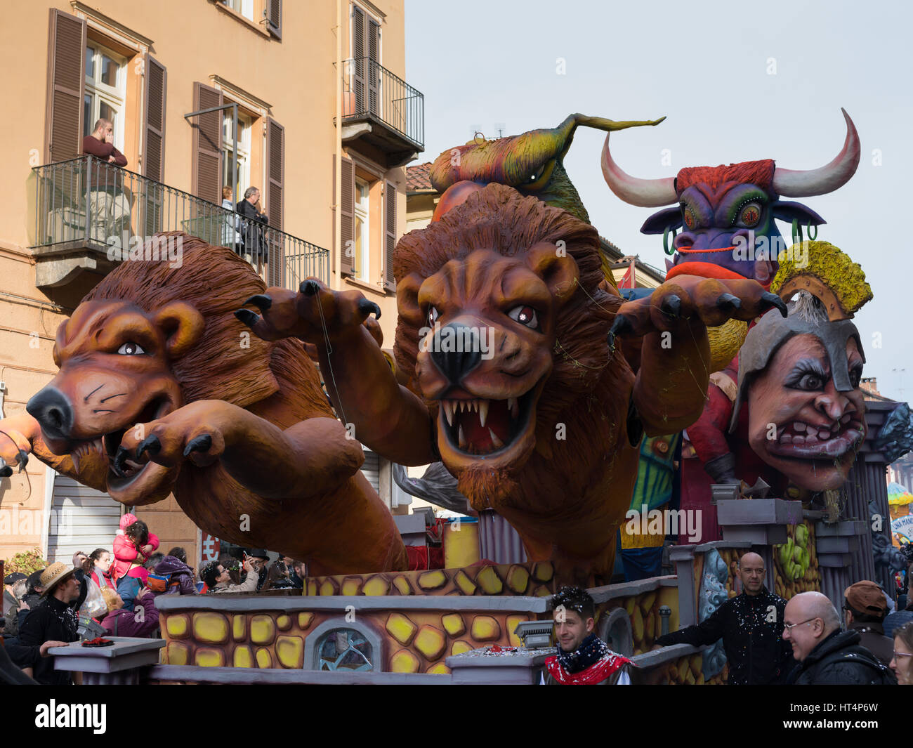 Street parade during the carnival in Chivasso, Piedmont, Italy Stock ...
