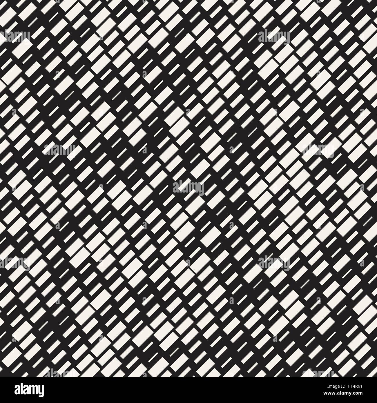 Vector Seamless Black And White Irregular Dash Rectangles Grid Pattern ...