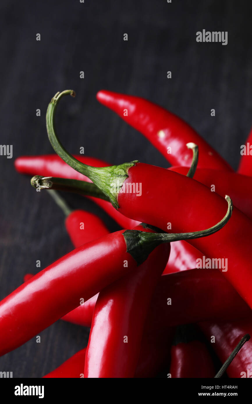 Seasoning. Red chili pepper on the table Stock Photo - Alamy