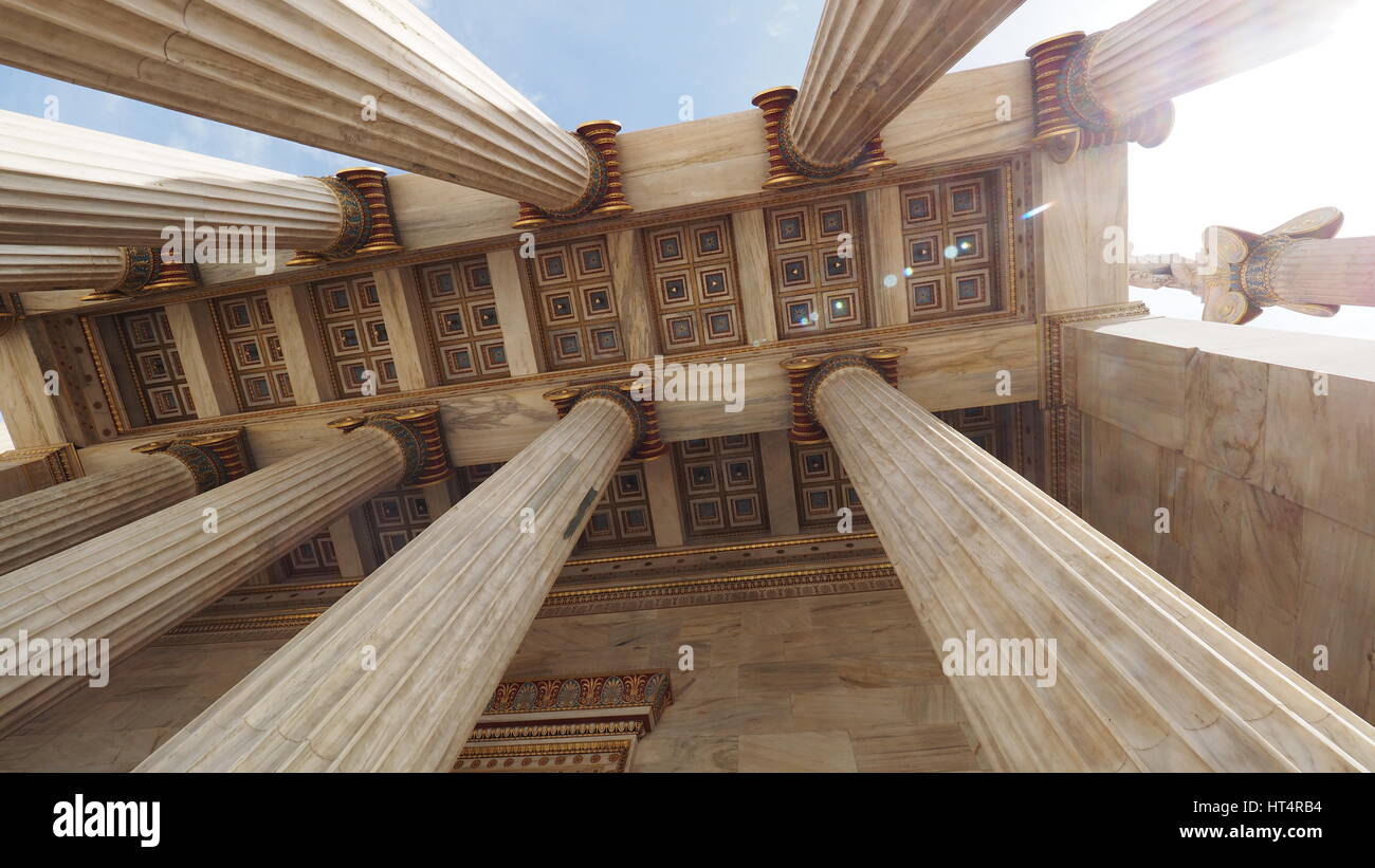 Athens Trilogy Athens Academy Stock Photo - Alamy