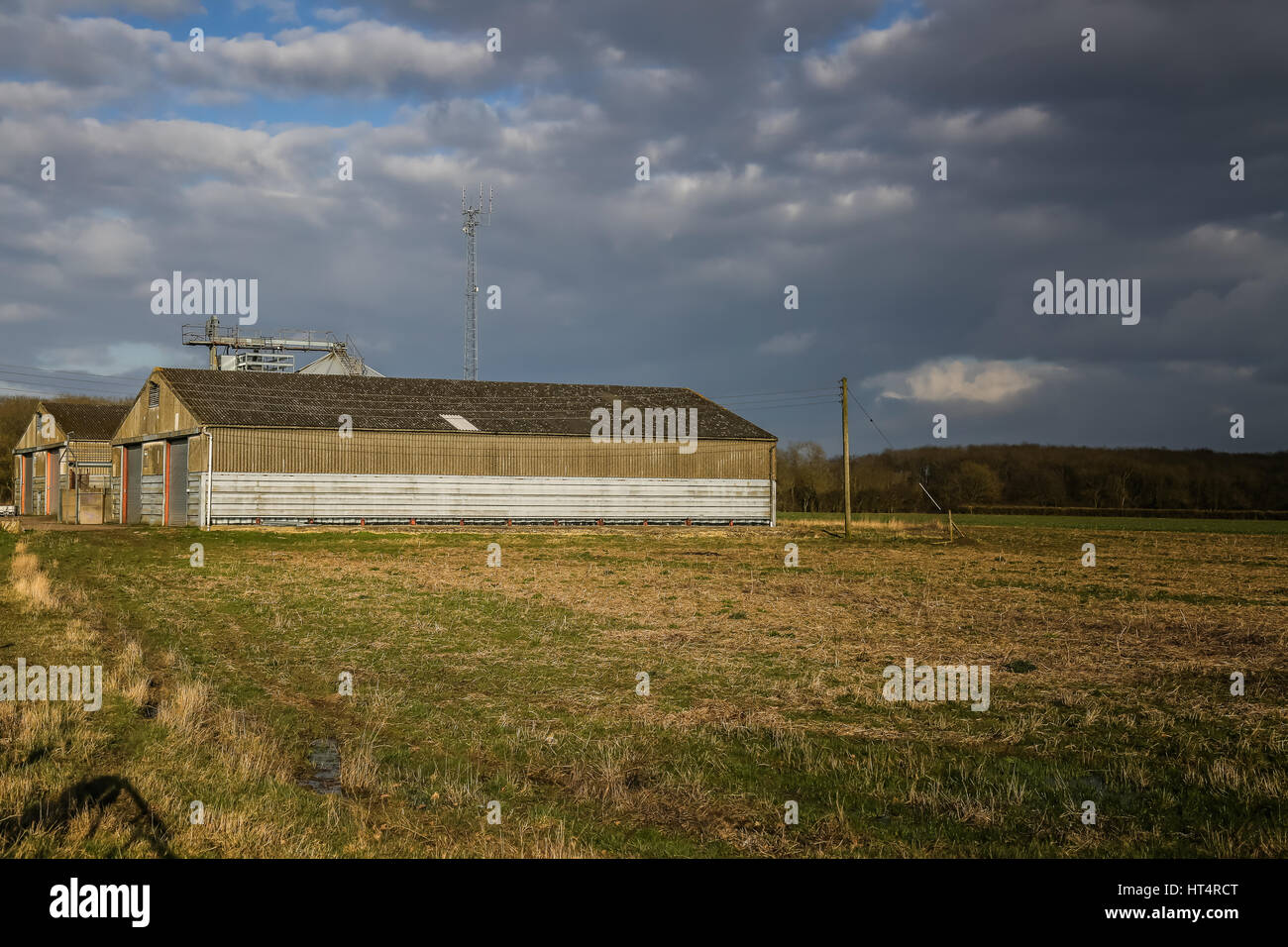 Agricultural buildings on a lonely farm Stock Photo - Alamy