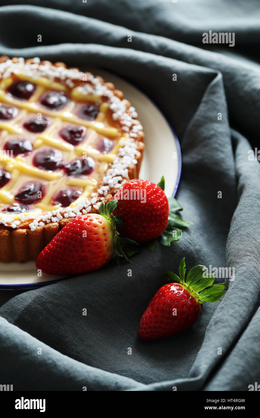 Food. Delicious pie on the table Stock Photo - Alamy