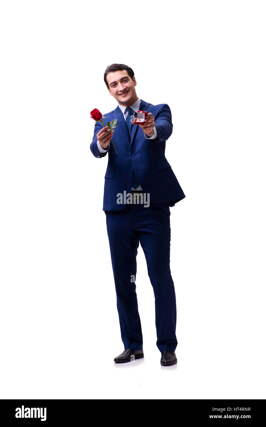 Romantic concept with man making marriage proposal Stock Photo - Alamy