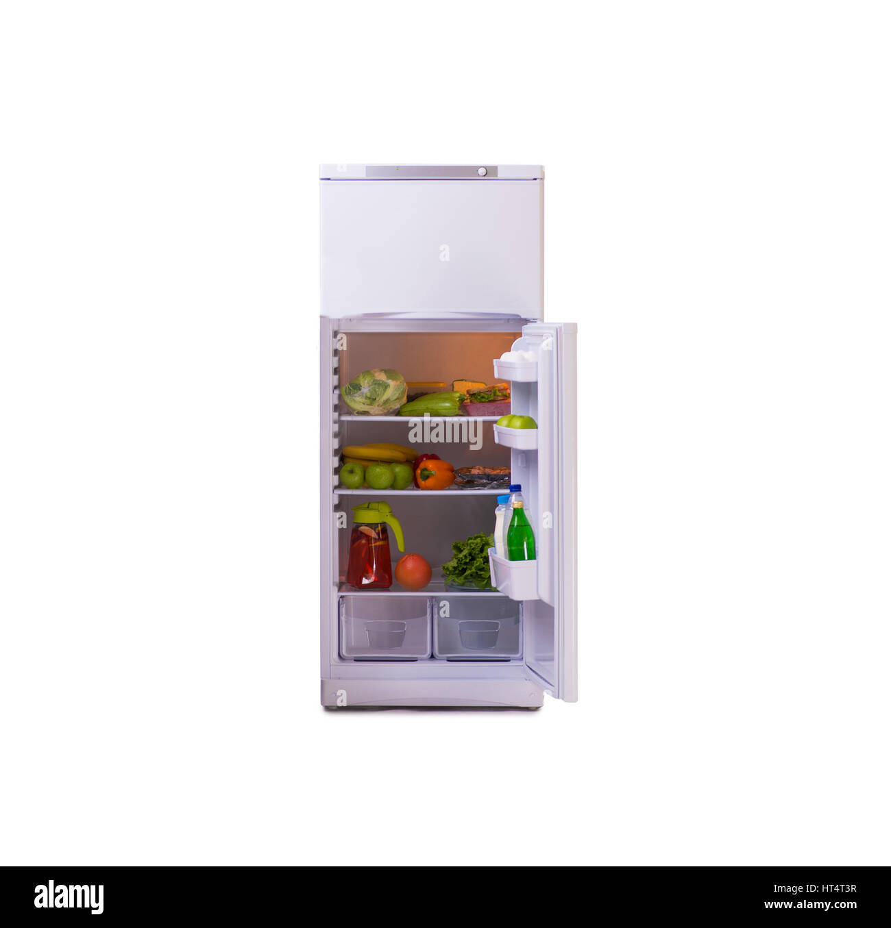 Modern fridge isolated on white background Stock Photo - Alamy