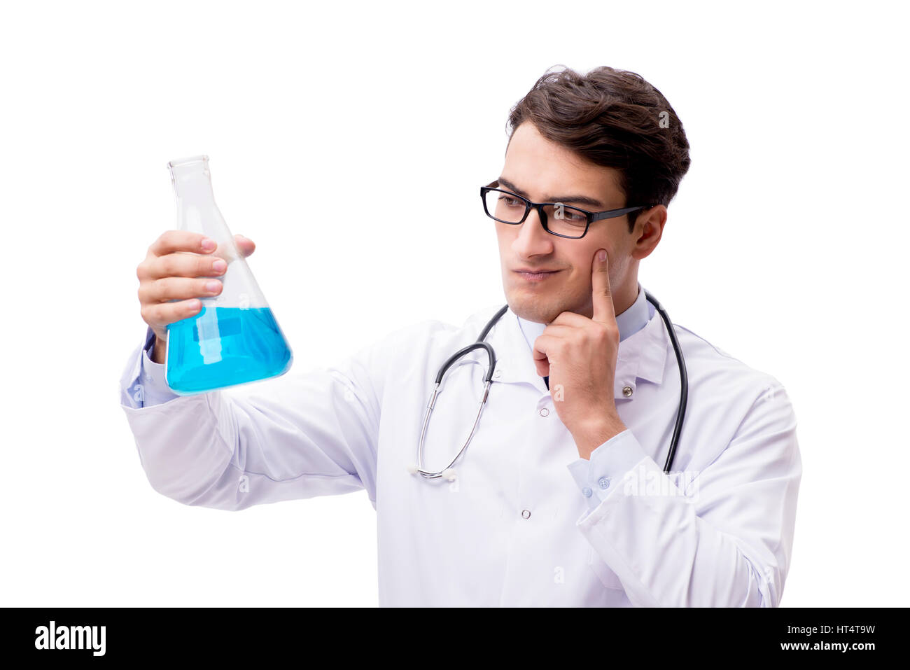 Lab scientist isolated on white background Stock Photo - Alamy
