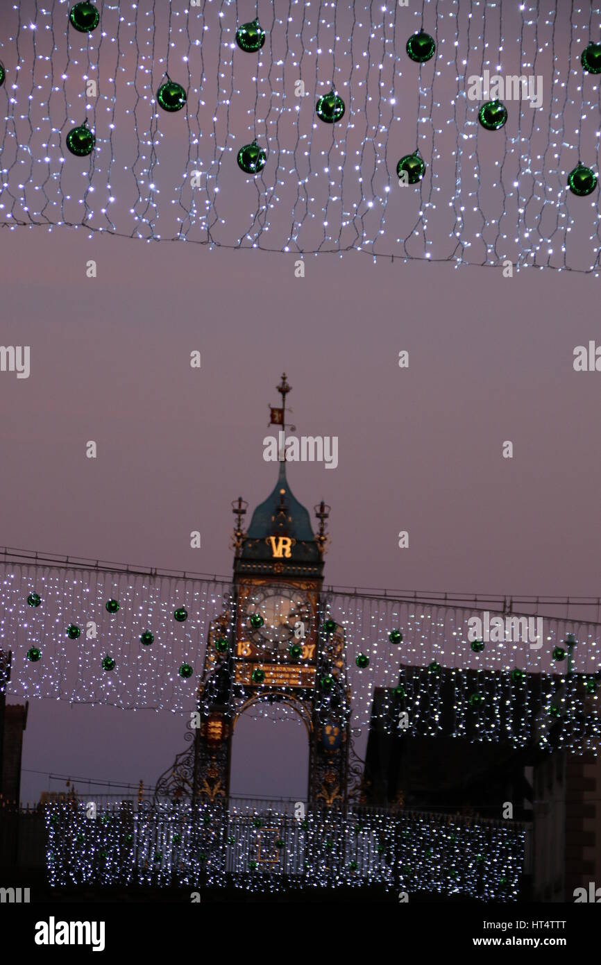 Chester Town Hall, Cheshire. Christmas Lights 2016 Stock Photo - Alamy
