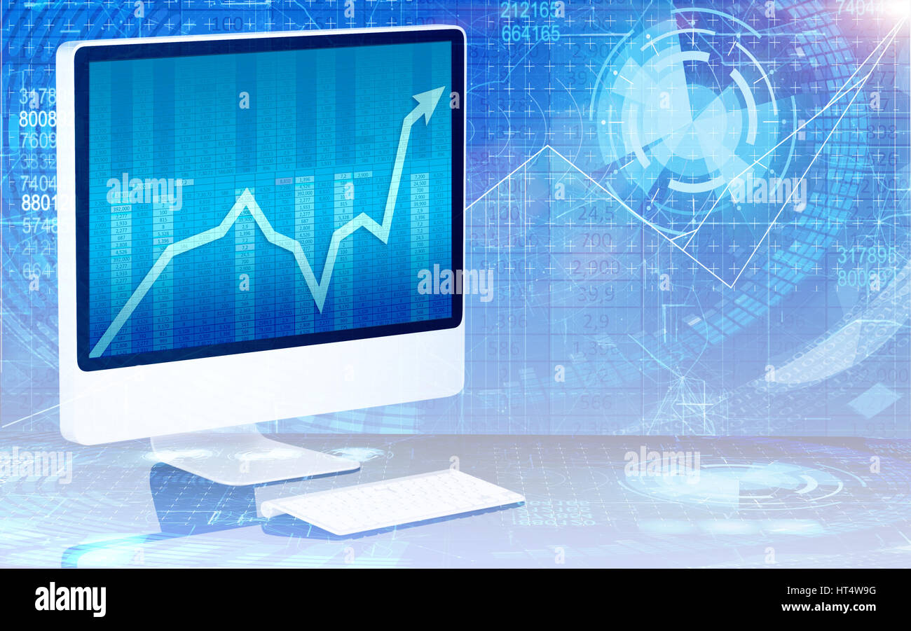 Computer screen in business concept Stock Photo - Alamy