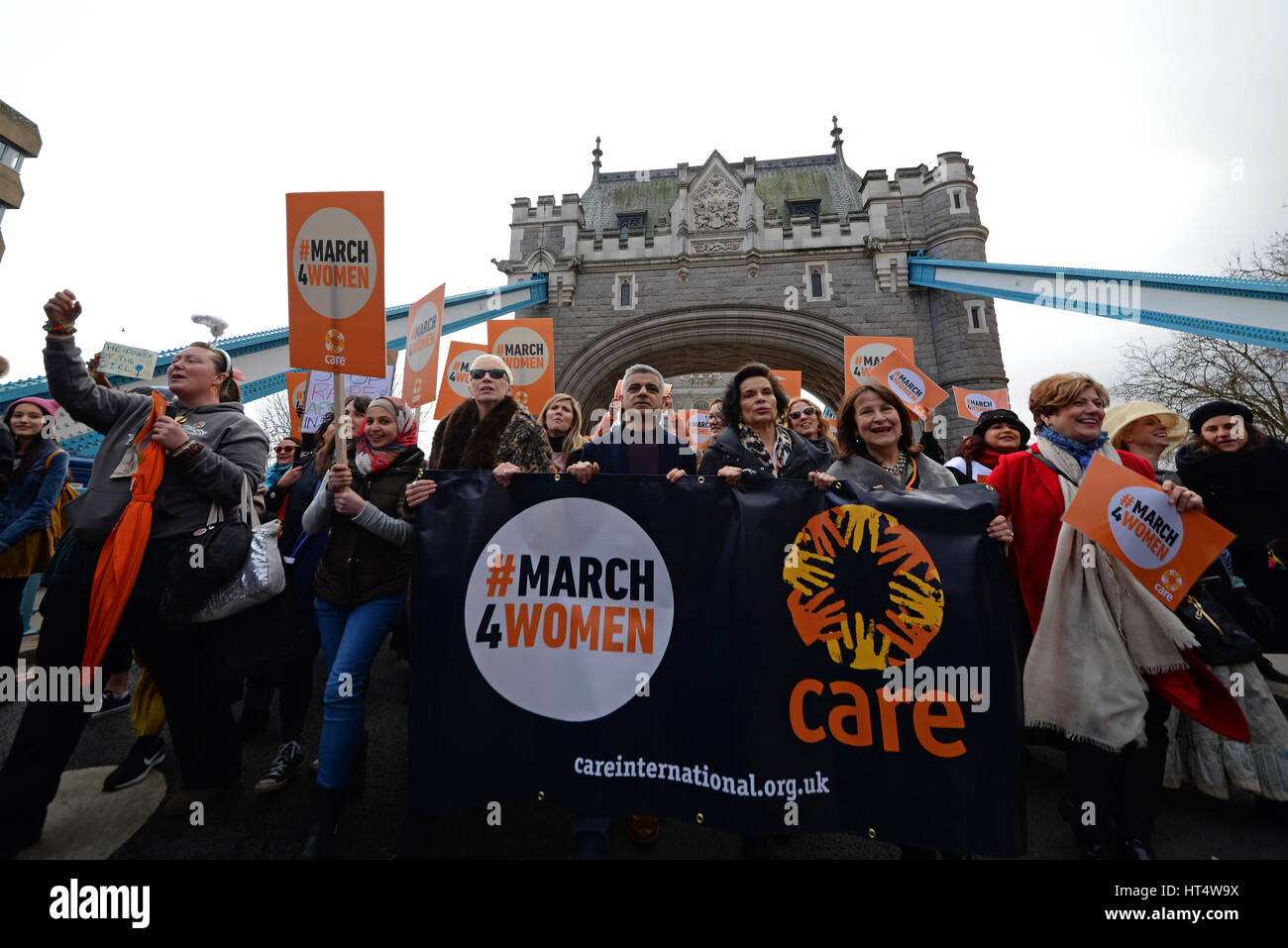 Crossing Tower Bridge, March 4 Women on International Womens Day ...