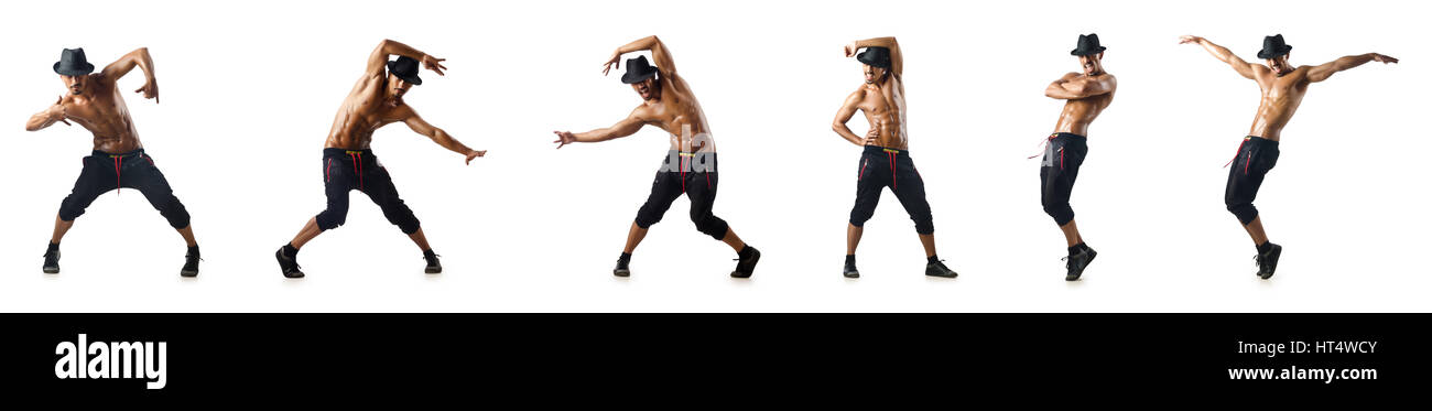 Collage of dancers isolated on white background Stock Photo - Alamy