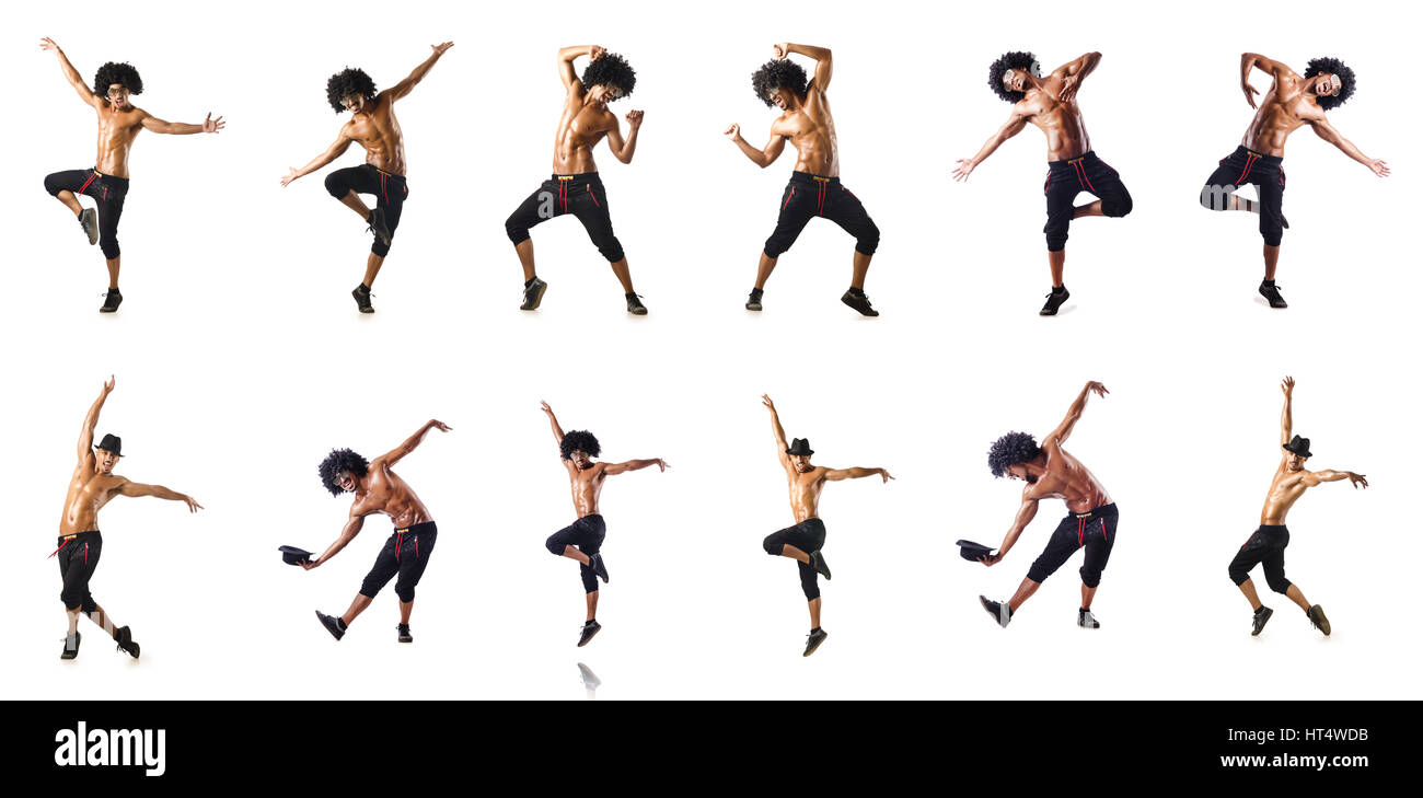 Collage of dancers isolated on white background Stock Photo - Alamy