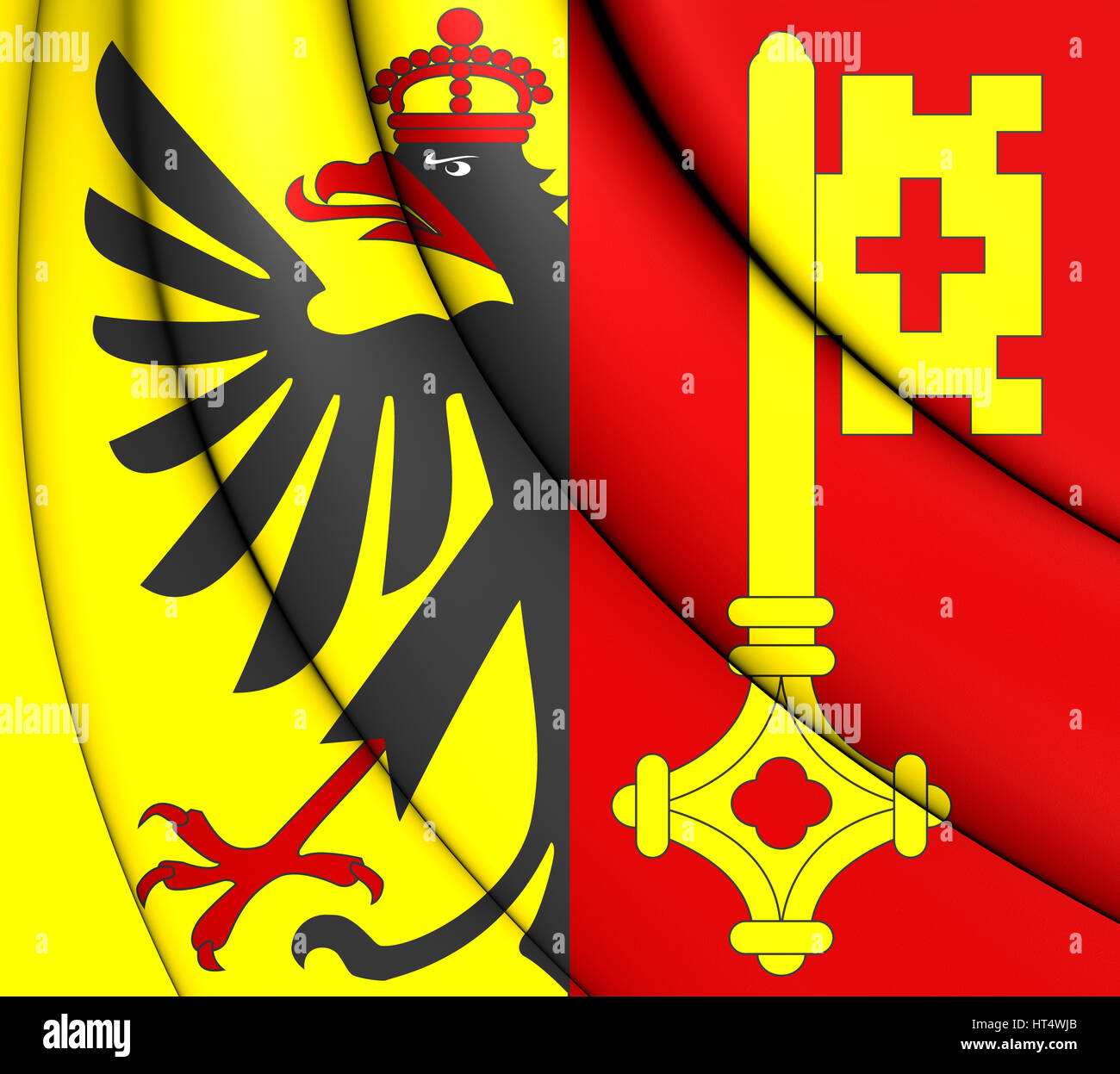 3D Flag of Geneva Canton, Switzerland. 3D Illustration Stock Photo - Alamy