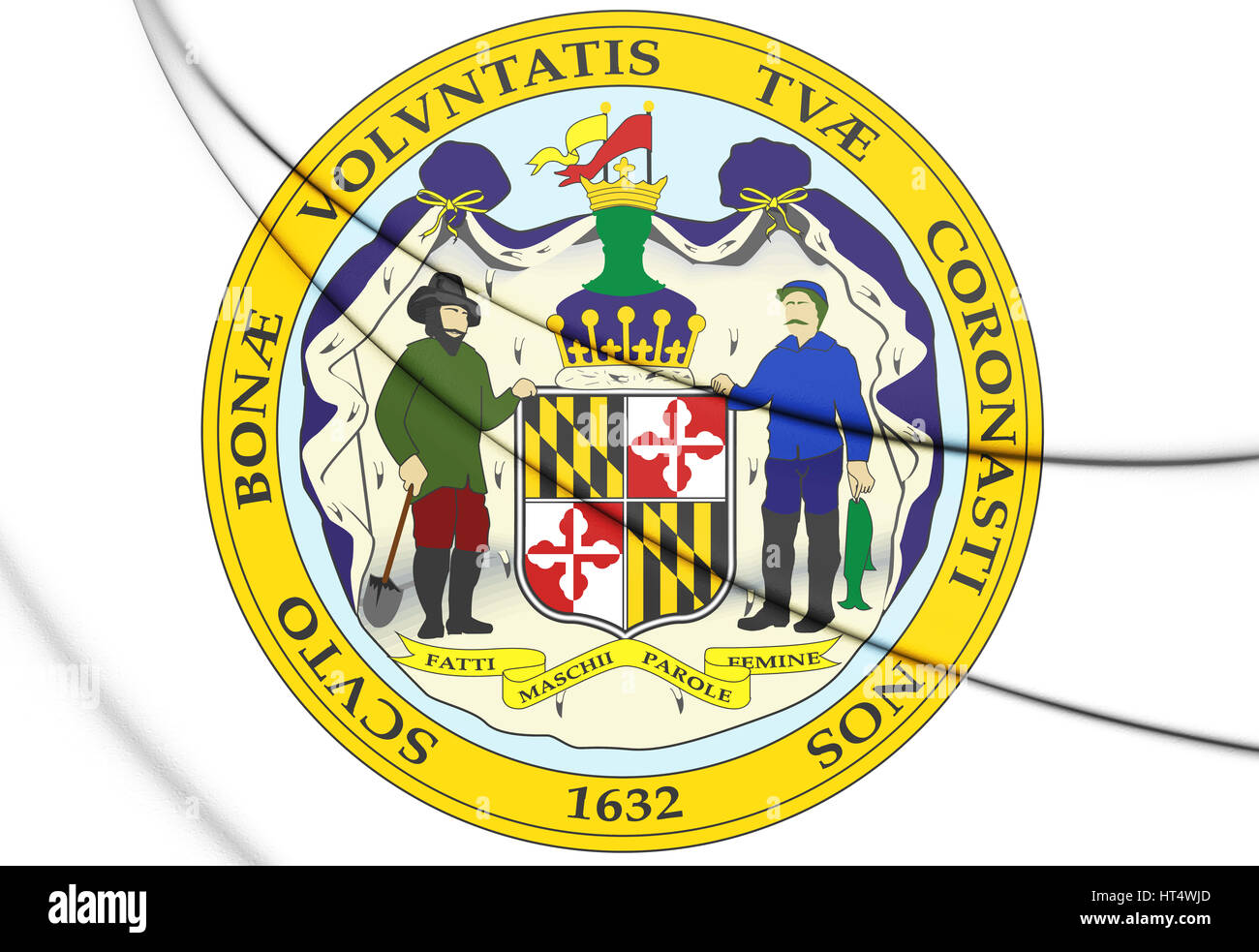 State Seal of Maryland, USA. 3D Illustration Stock Photo - Alamy