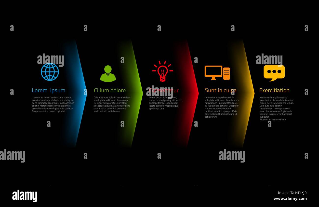 Infographic style colored menu or arrows option Stock Vector Image ...