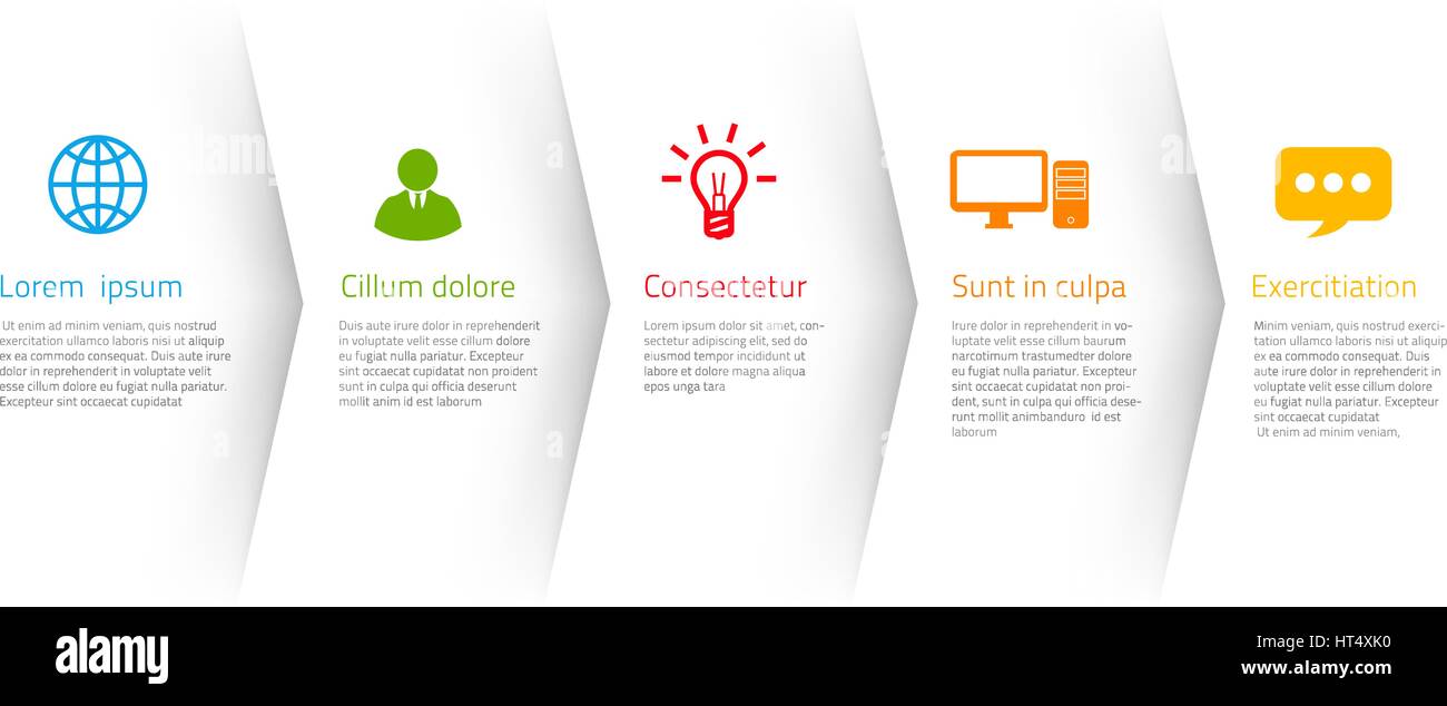 Infographic style colored menu or arrows option Stock Vector Image ...