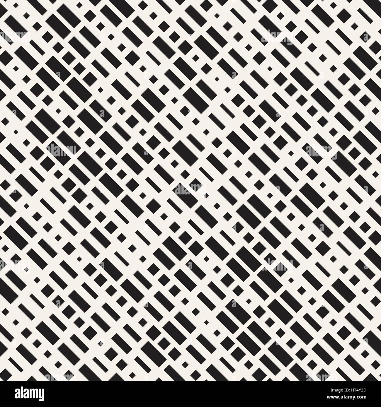 Vector Seamless Black And White Irregular Dash Rectangles Grid Pattern ...