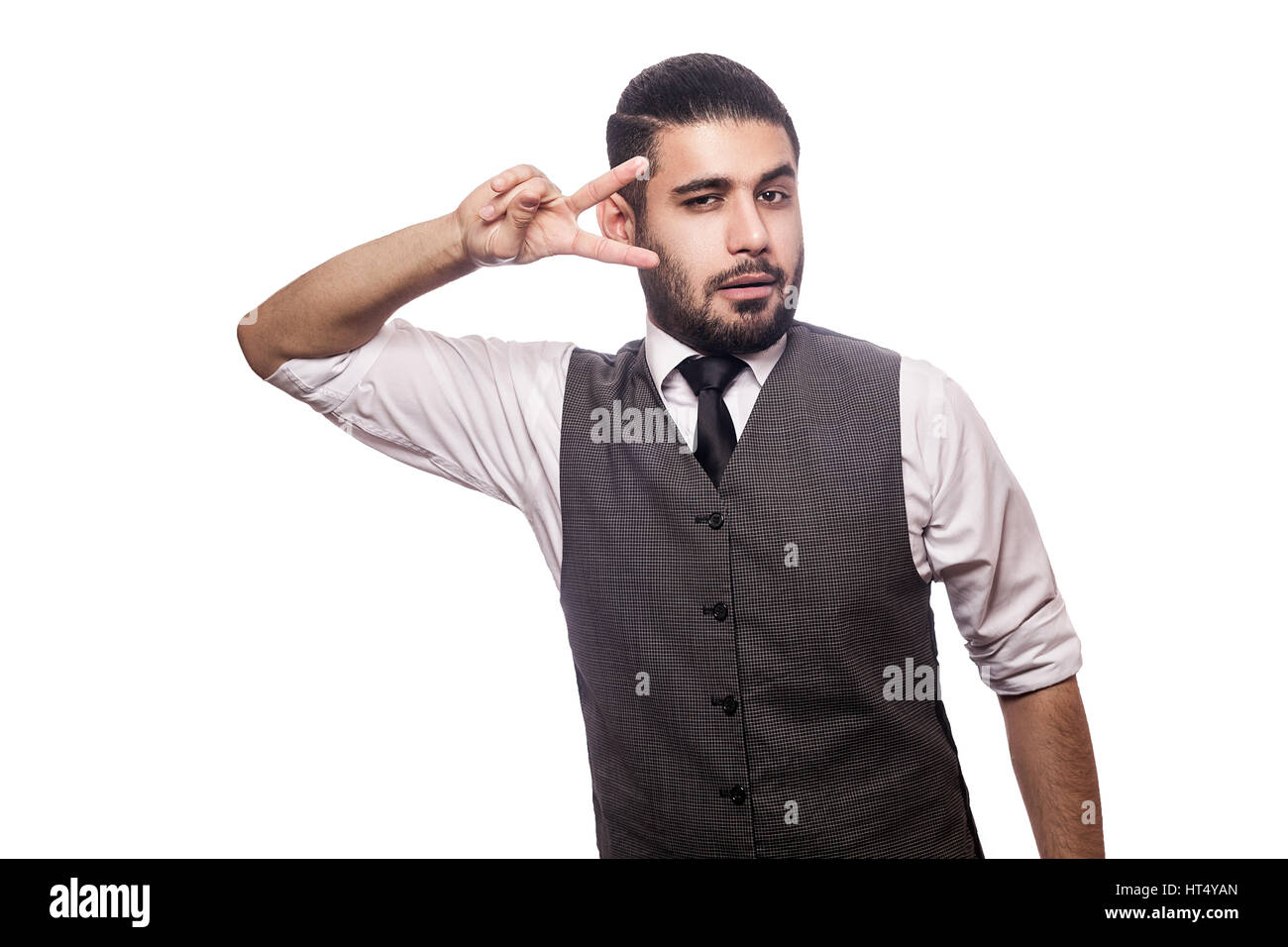 Handsome businessman on white background Stock Photo - Alamy
