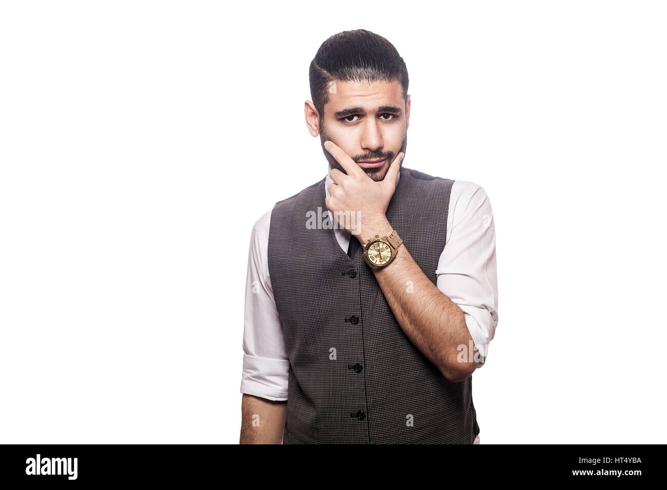 Handsome businessman on white background Stock Photo - Alamy