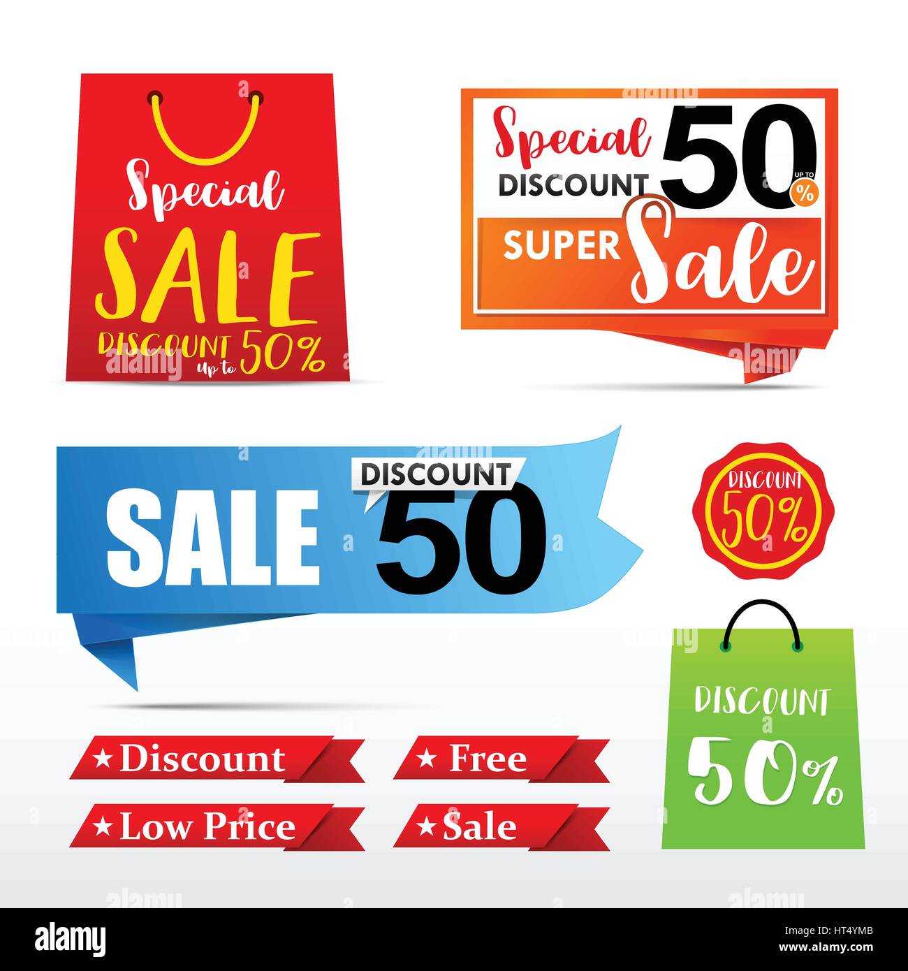 Collection of web tag banner for promotion sale discount vector ...