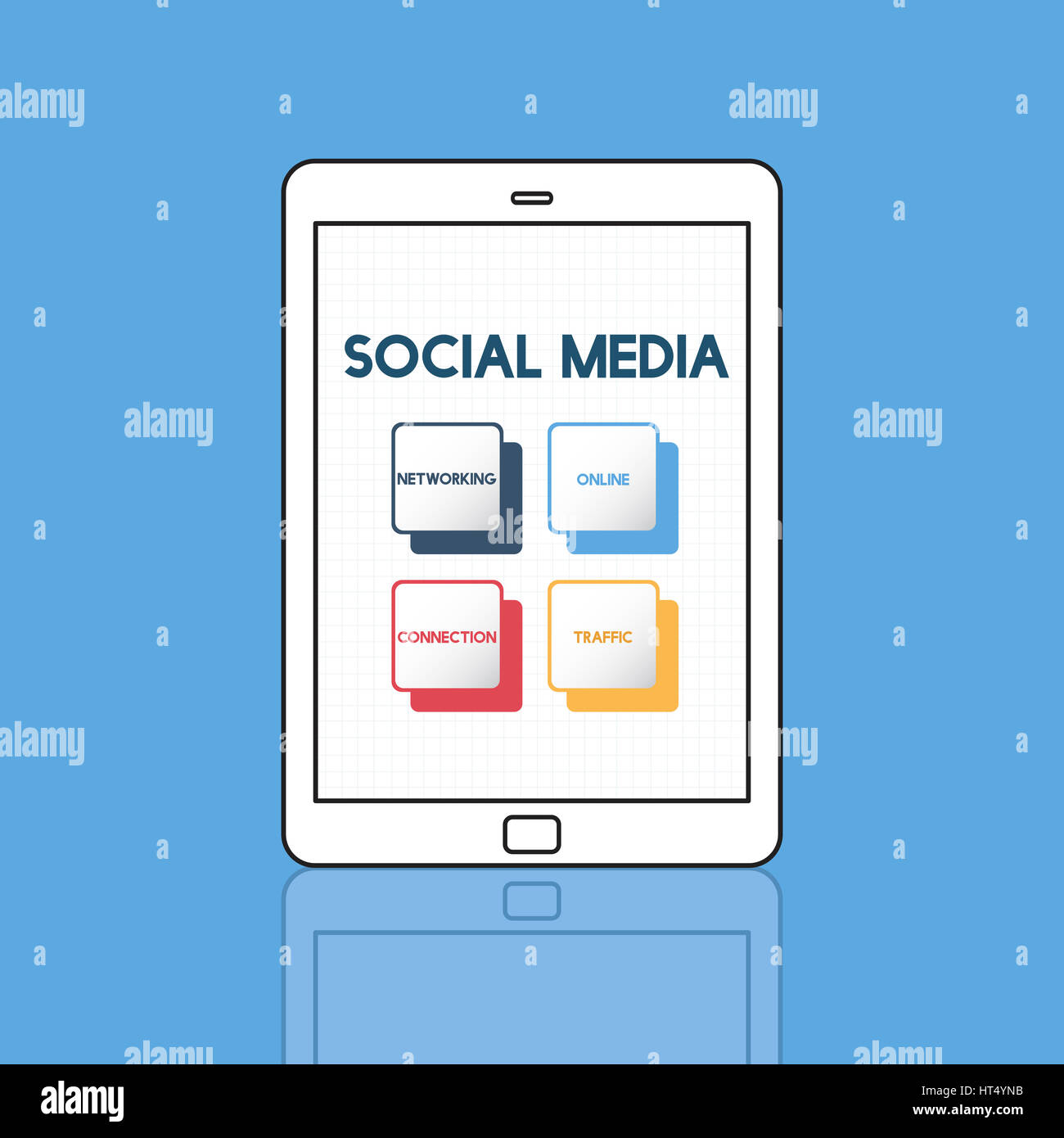 Social Media Box Buttons Concept Stock Photo - Alamy