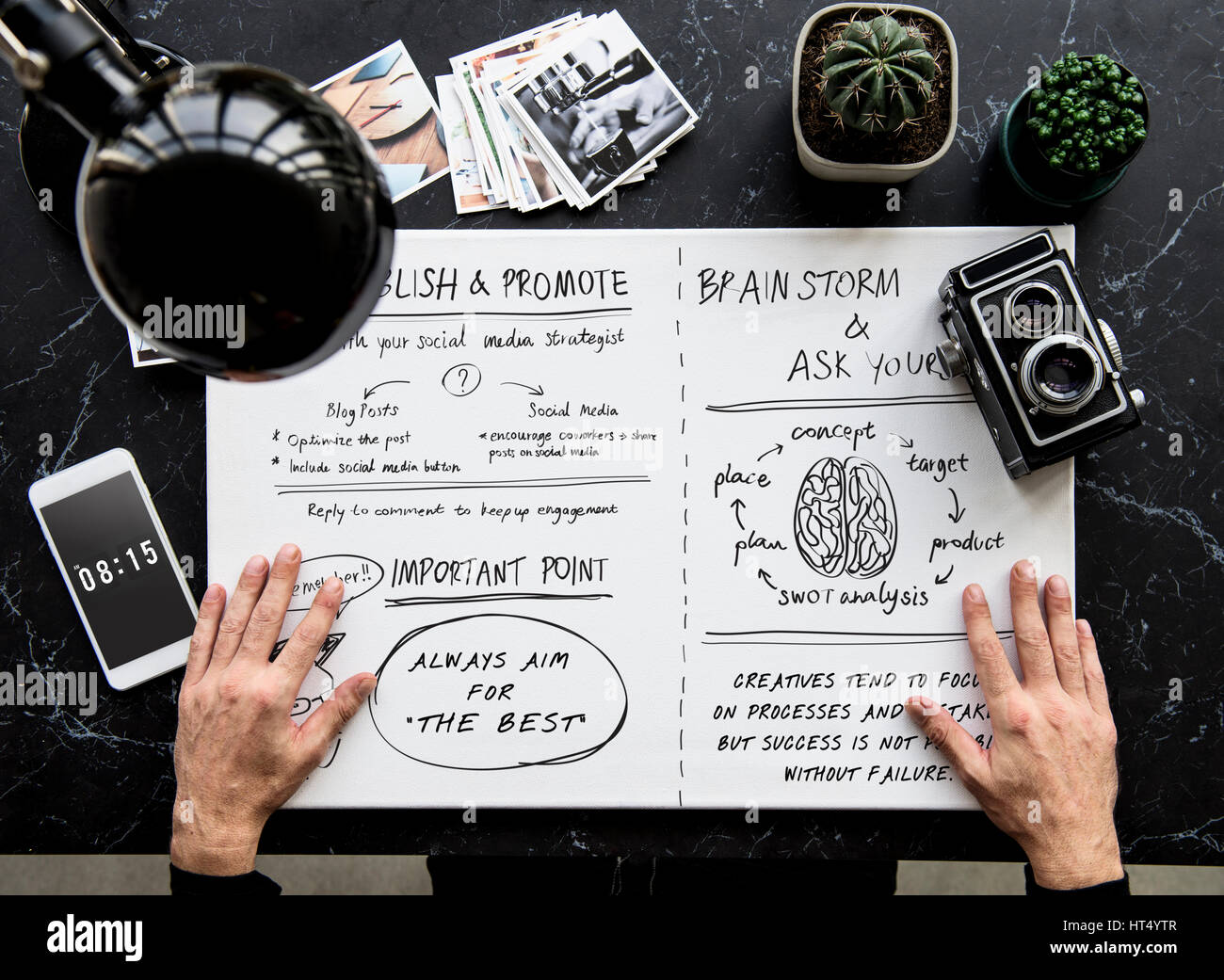 Hand Process Work Desk Draw Stock Photo - Alamy