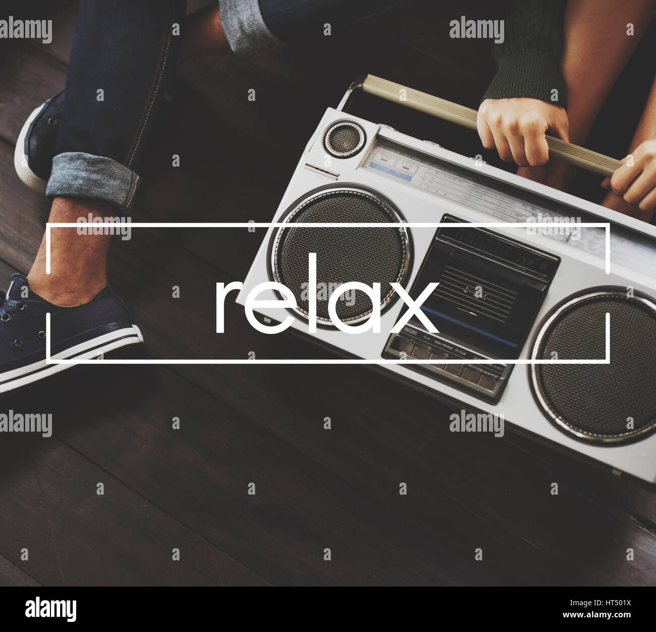 Relax Vintage Vector Graphic Concept Stock Photo - Alamy