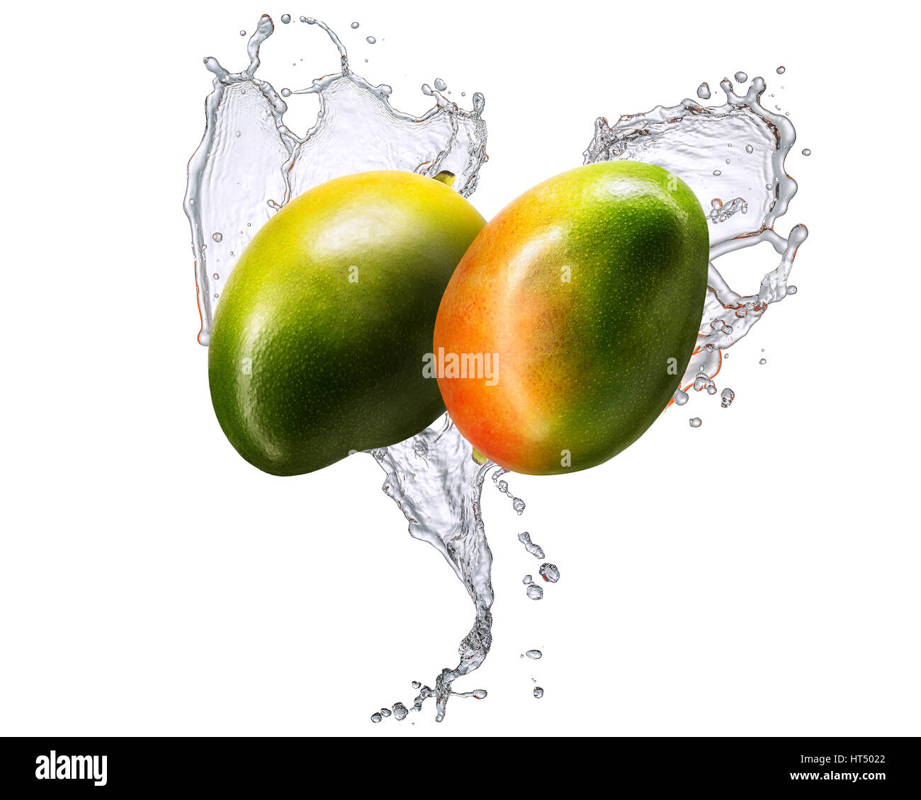 Water splash with mango isolated Stock Photo - Alamy