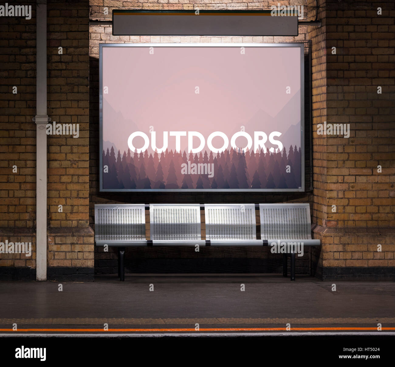 Outdoors word on nature background with trees Stock Photo - Alamy