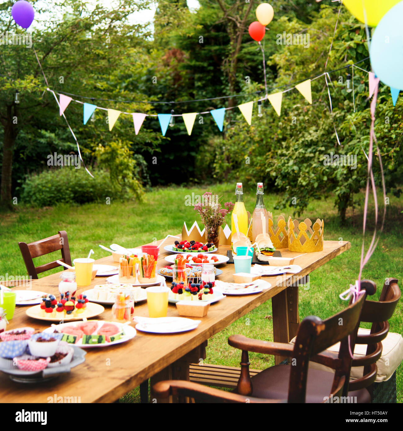 Table Setting Food Celebration Party Concept Stock Photo - Alamy