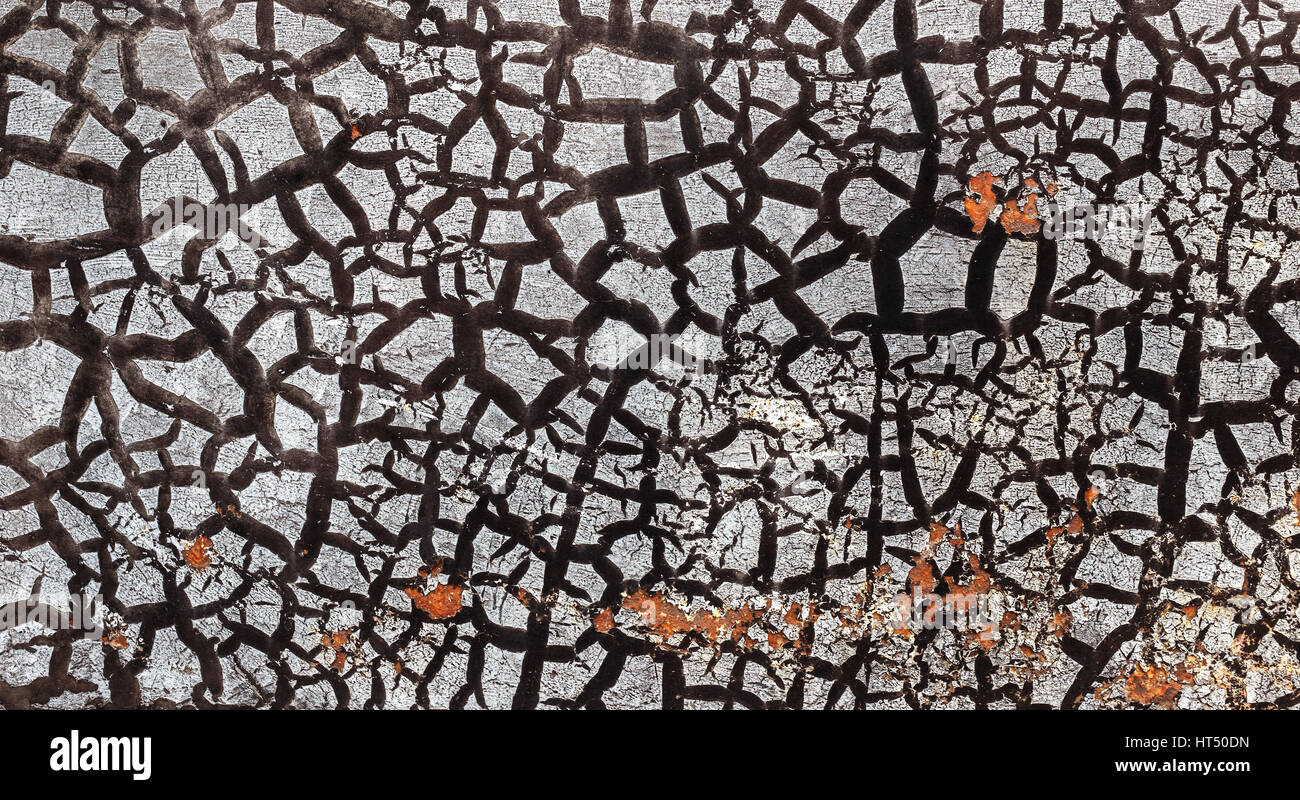 Abstract texture of metal wall with cracked paint and rust traces Stock ...