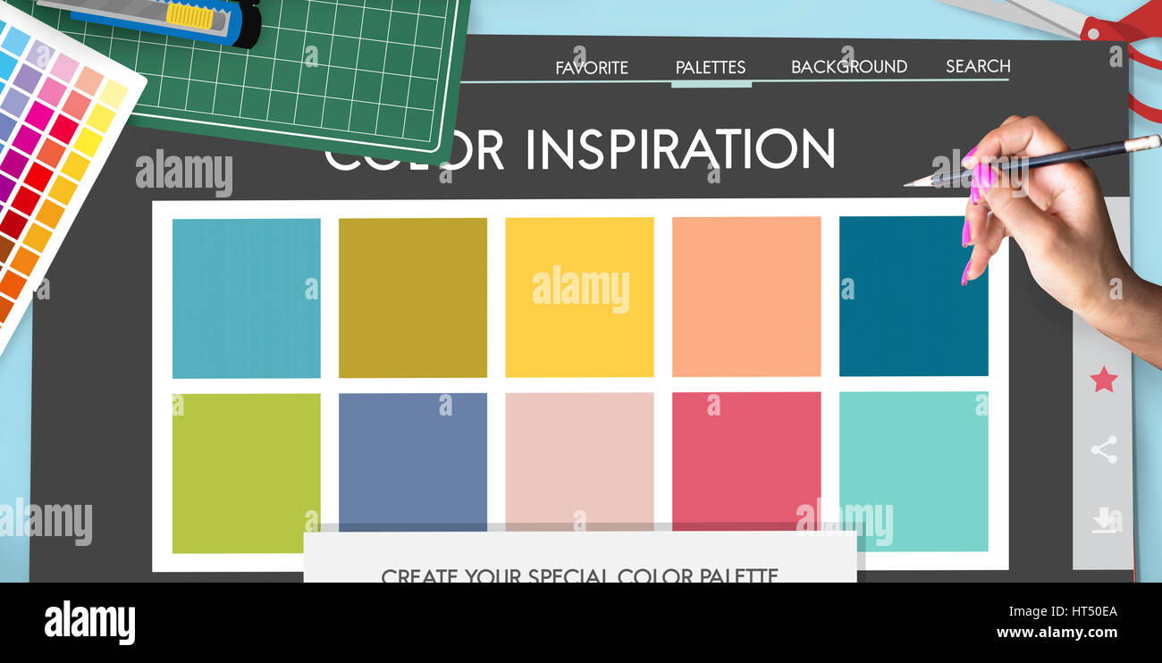 Colour Shade Design Colourful Palette Concept Stock Photo - Alamy
