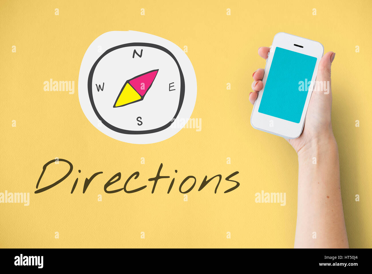 Destination Navigation Compass Graphic Concept Stock Photo - Alamy